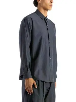 KANEMASA PHIL Atmosphere Pinstripe Shirt - Black