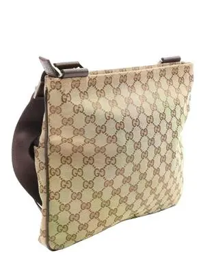 Gucci Gucci GG Monogram Canvas Shoulder Bag Brown
