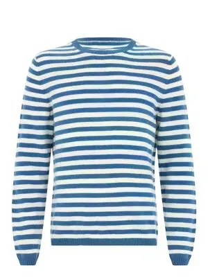 Fedeli Striped Cashmere Sweater - Blue