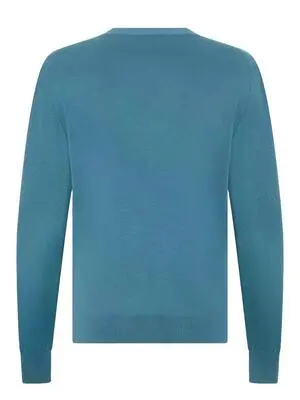 Fedeli V-neck Cardigan - Blue