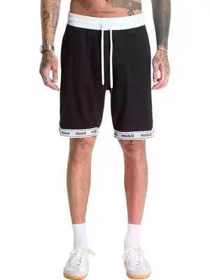 Hugo Logo-trim Drawstring Shorts - Black