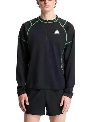 Nike Vault Contrast-stitched Long Sleeve Top - Black