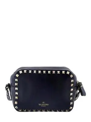 Valentino Garavani Valentino Garavani Rockstud Camera Leather Crossbody Bag Blue