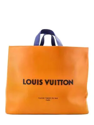 LOUIS VUITTON Louis Vuitton Shopper Leather MM Tote Bag Orange