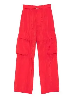 THE FRANKIE SHOP Wide-leg Cargo Pants With Drawstring Waist - Red