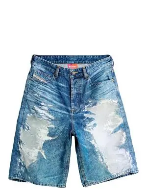 DIESEL® X Tinder Distressed Denim Shorts - Blue