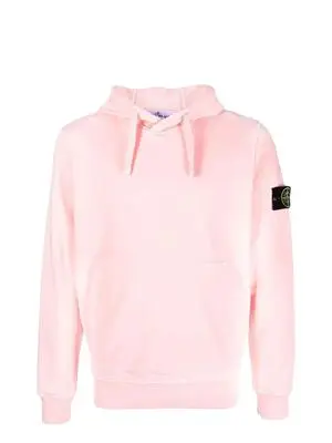 Stone Island Garment Dyed Popover Hoodie - Pink