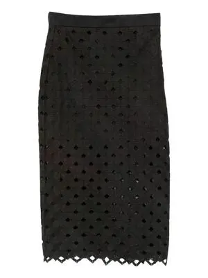 Max Mara Max Mara Scalloped Midi Skirt Black