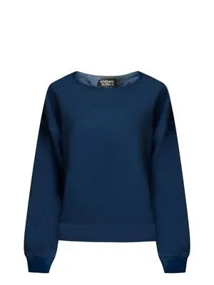 KNOWN SUPPLY Boxy Cotton Crewneck Pullover - Blue