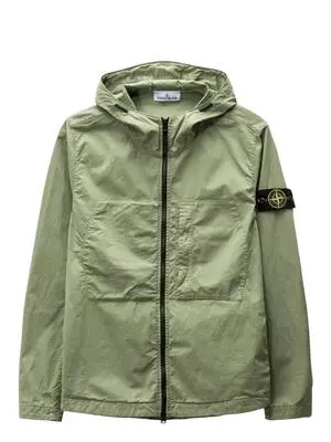 Stone Island Supima Cotton Twill Stretch Hooded Jacket - Green