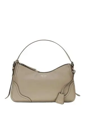 Prada Leather Shoulder Bag - Grey