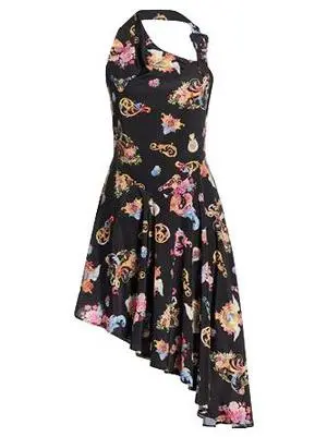Versace Printed Polyester Midi Dress - Black