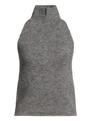 PAOLO PECORA Sleeveless Turtleneck Knit Top - Grey