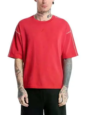 JORDAN Flight Contrast-stitch T-shirt - Red