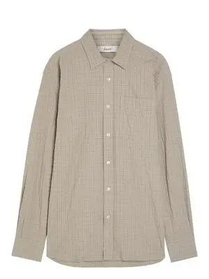 FORET Checked Cotton Shirt - Khaki