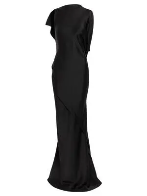 Victoria Beckham Kira Draped Satin-crepe Gown - Black
