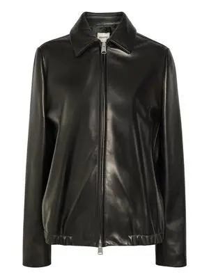 Khaite Jackson Leather Zip-up Jacket - Black