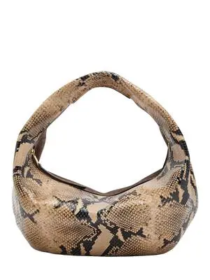 Khaite Olivia Medium Snake-effect Suede And Leather Top Handle Bag - Multicoloured 1
