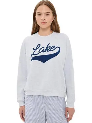 SUNNY SOMEWHERE Lake Raglan Sweatshirt - Heather Ash