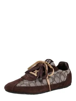 COACH Soft Sneakers With Monogram Canvas Trim - Maple/oak