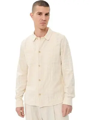 LES DEUX Textured Slub Overshirt - Ivory