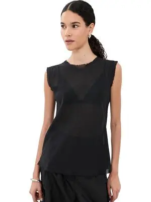 ALL THREE Iris Gauze Tank - Black