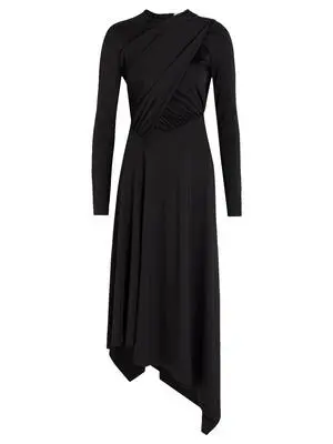 Victoria Beckham Draped Stretch-jersey Midi Dress - Black