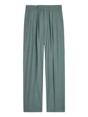 Chloé Pleated Wool Trousers - Grey
