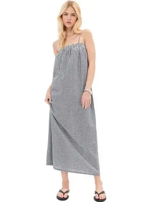 LE BOP Camille Maxi Dress - Navy Check