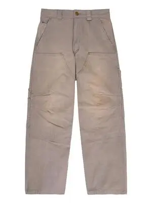 WILLY CHAVARRIA Stockton Double-knee Wide-leg Cotton Cargo Trousers - Grey