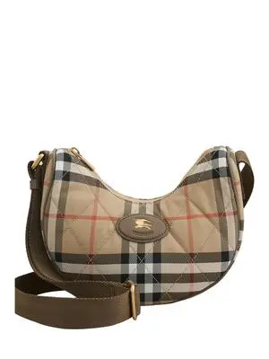 Burberry Horseferry Quilted Check Crossbody Bag - Sand