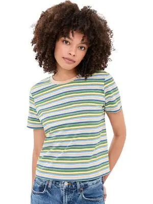 Joe's Jeans The Easy Tee Striped Cotton T-shirt - Citrus Multi Stripe