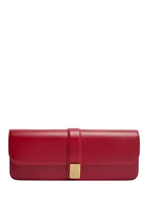 Khaite Blake Leather Clutch With Gold-tone Hardware - Red