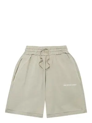 MKI MIYUKI ZOKU Cotton-blend Logo Print Shorts - Dark Grey