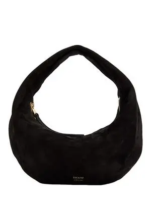 Khaite Olivia Mini Suede Hobo Top Handle Bag - Black