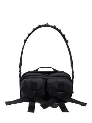 Simone Rocha Embellished Bow Detail Cross Body Bag - Black