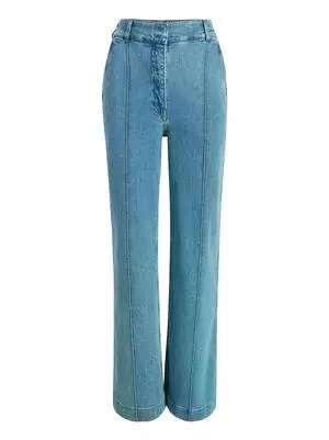Another Tomorrow High-waisted Straight-leg Jeans - Blue
