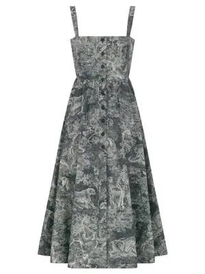 Dior Dior Riviera Mid-Length Flared Dress With Graphic Pattern No