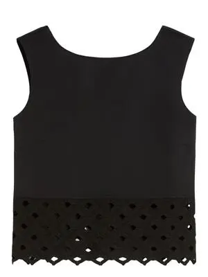 Max Mara Broderie Anglaise Top - Black