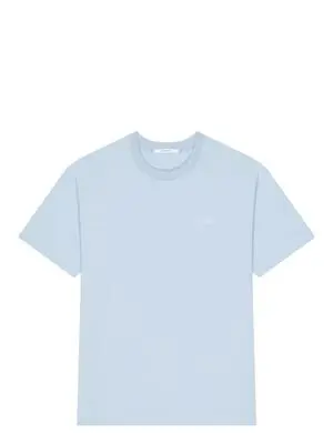Givenchy T-shirt In Cotton With Givenchy Paris Gros Grain Light Blue