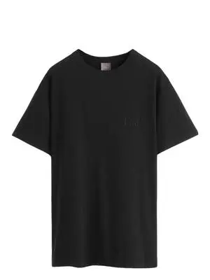 Dior Logo Embroidered Short-sleeved T-shirt - Black