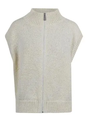 Herno Herno Laminar Zip High Collar Knitted Sweater White