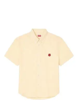 Kenzo Boke Flower' Short Sleeve Shirt In Cotton Seersucker - Vanilla