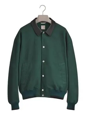 Dior Ingrid Blouson Jacket With Leather Collar - Green
