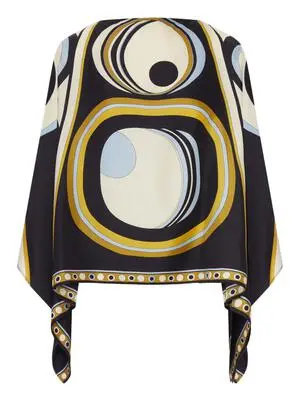 La DoubleJ Printed Poncho - Black