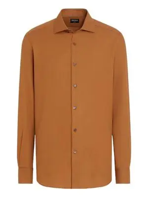 Zegna Cashco Long-sleeved Shirt - Brown
