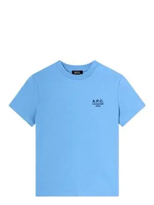 A.p.c. Rue Madame Logo-print T-shirt - Light Blue