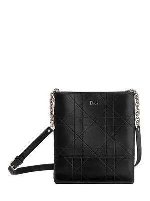 Dior Small Vertical Trianon Bag With Chain - Black