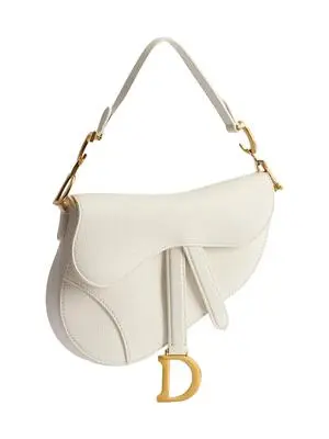 Dior Small Saddle Bag With Strap - White