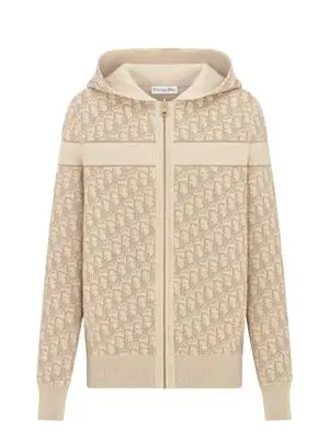 Dior Dior Reversible Zipped Cardigan With Hood Nude